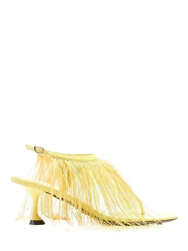 Proenza Schouler 60mm Tee Thong Feather Sandals - Yellow