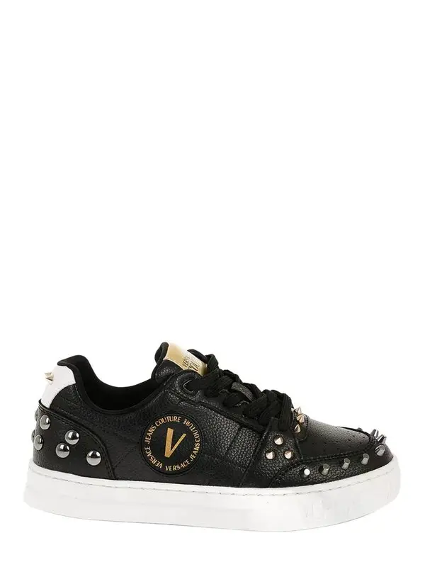 Versace Court 88 Studded Leather Sneakers - Black