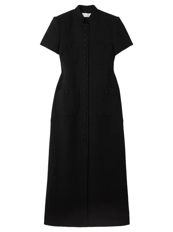 LIBEROWE Imperial Wool-crepe Midi Dress - Black