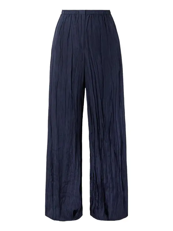 JOSEPH Thoresby Crinkled Silk-habotai Pants - Blue