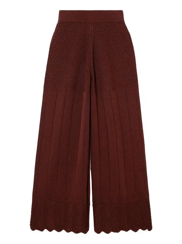 ERES Chimère Récit Open-knit Wide-leg Pants - Brown