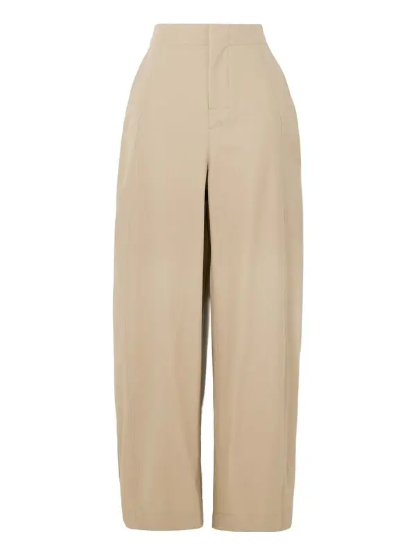 Bottega Veneta Cotton-twill Barrel-leg Trousers - Neutrals