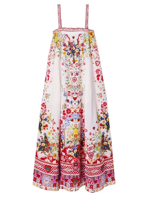 Camilla Crystal-embellished Printed Maxi Dress - Red