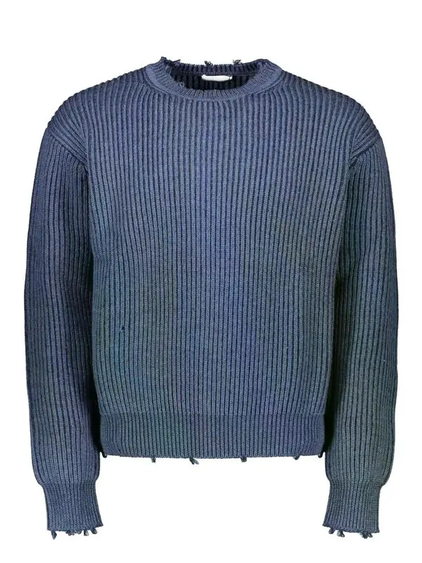 John Elliott Ribbed Cropped Sweater - Blue