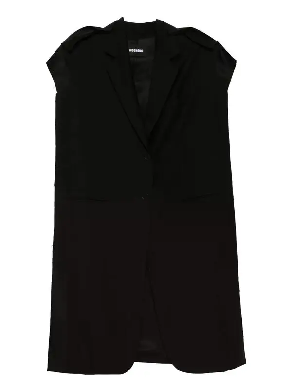 MOOHONG Single-breasted Sleeveless Coat - Black