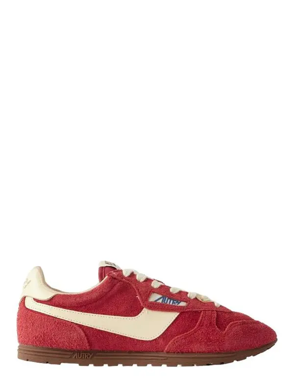 AUTRY Windspin Suede Sneakers - Red