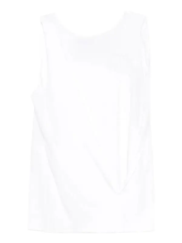 MOOHONG Cutting Draped Sleeveless Top - White