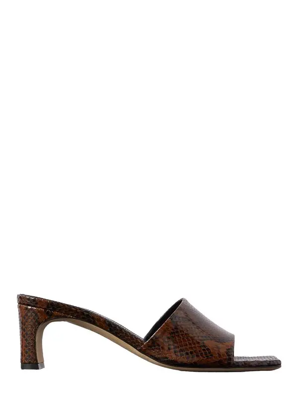 AeydĒ Jeanie Snake-effect Leather Mules - Brown