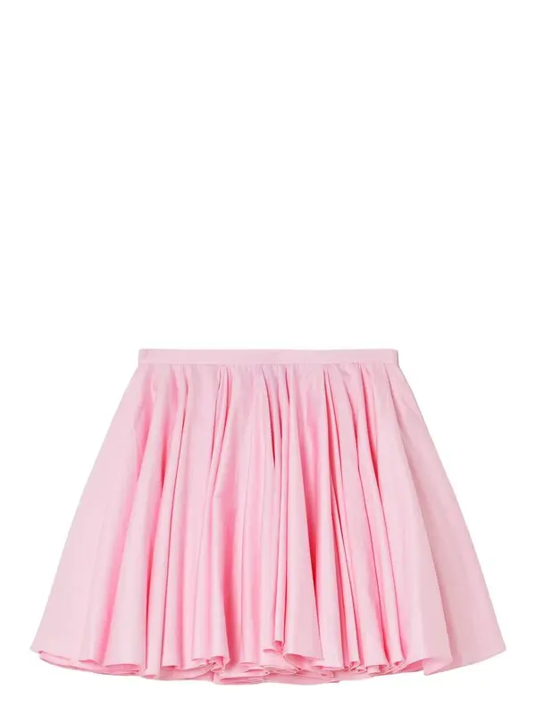 ABADIA Gathered Cotton-poplin Mini Skirt - Pink