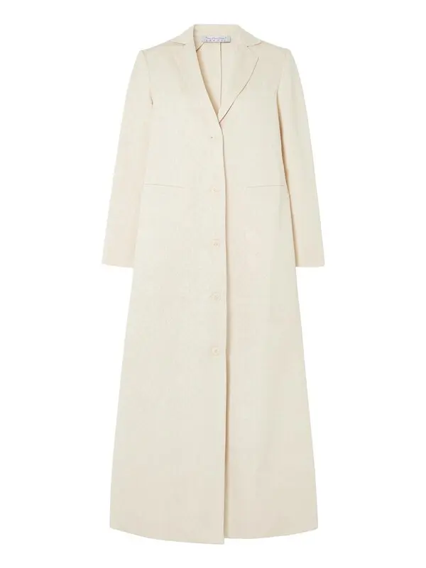 ABADIA Nouf Cotton-blend Moire Coat - White