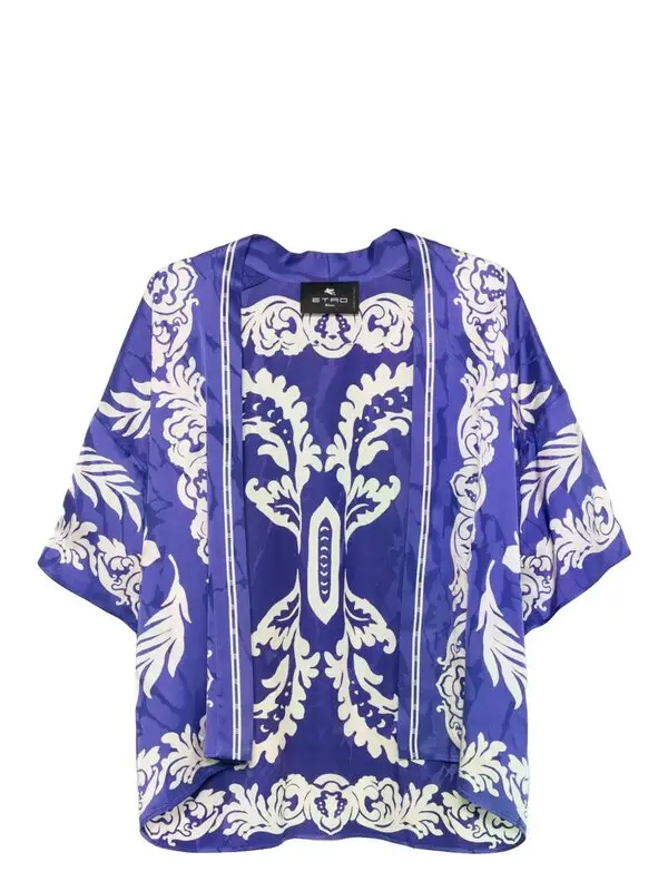 Etro Floral-print Jacket - Blue