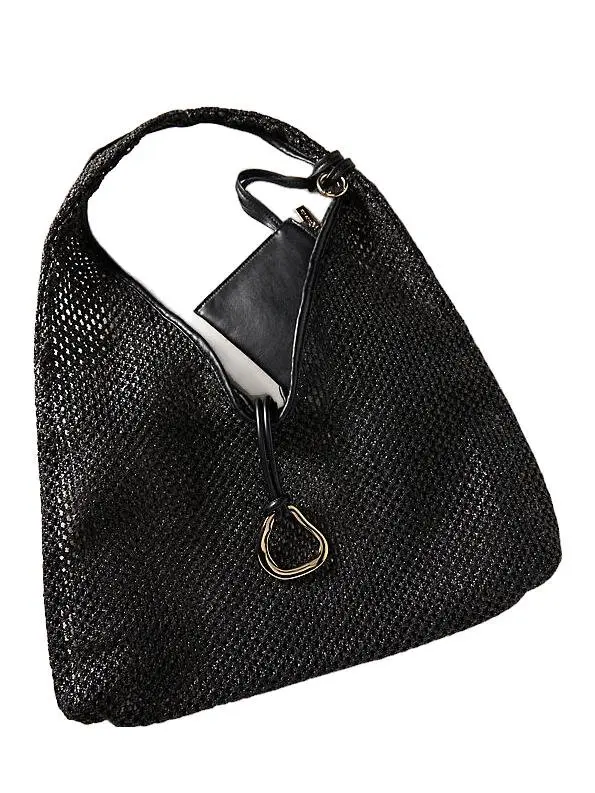 Dolce Vita Missie Raffia Mesh Tote - Black