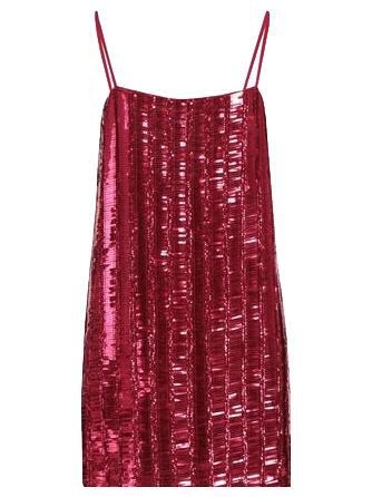 Pinko Sequinned Polyester Mini Dress - Garnet