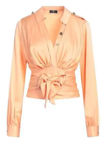 Elisabetta Franchi Silk Wrap Top - Orange