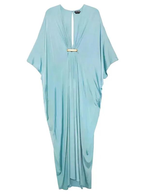 TOM FORD V-neck Draped Dress - Blue