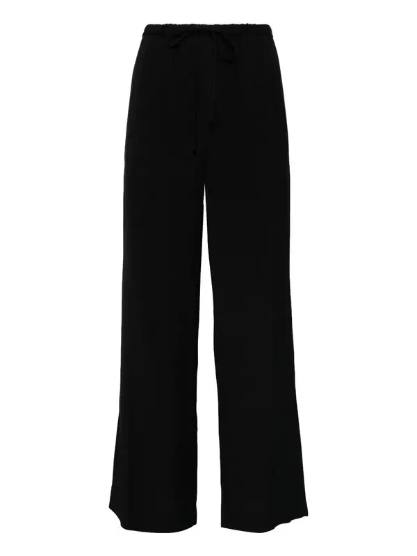TOTEME Striped Drawstring Trousers - Black