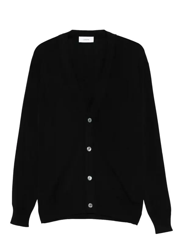 LARDINI V-neck Cardigan - Black