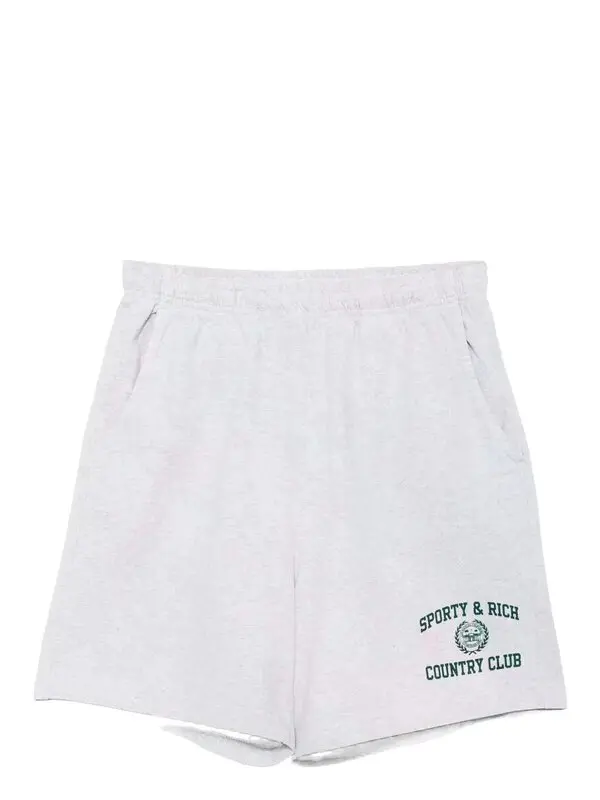 SPORTY & RICH Varsity Crest Gym Shorts - Grey