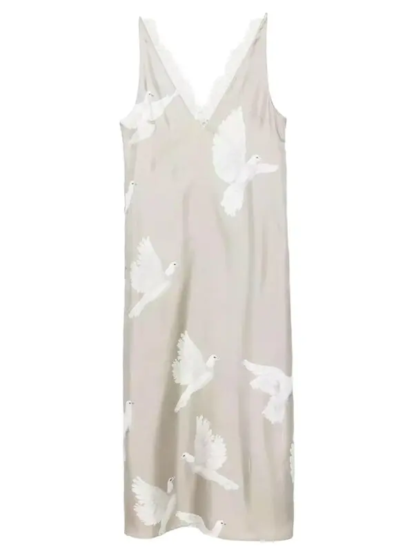 Stella McCartney Dove-print Maxi Dress - Grey