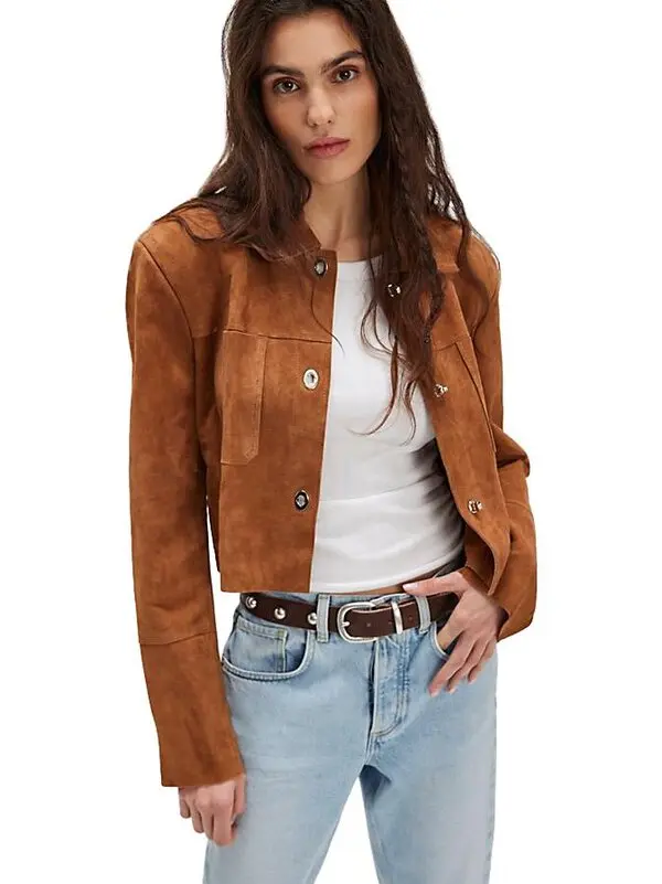 STAND STUDIO Luz Suede Jacket - Dessert Tan