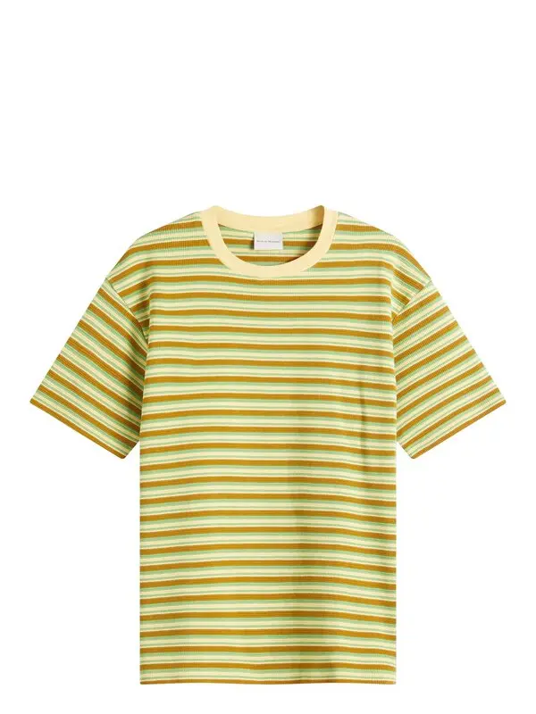 Drole De Monsieur Striped T-shirt - Mustard
