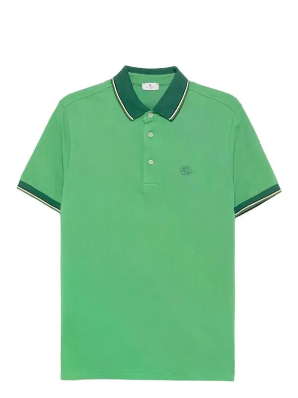 Etro Pegaso-embroidered Polo Shirt - Green