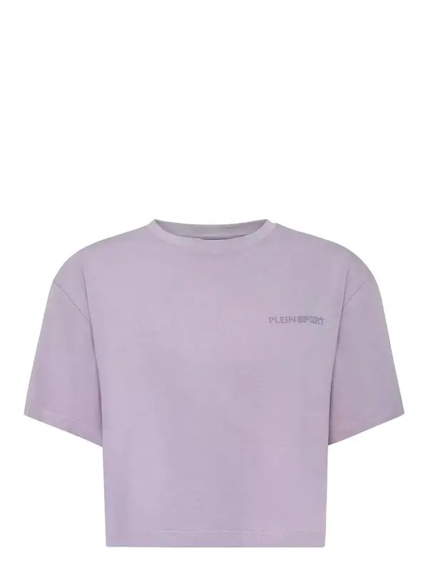 PLEIN SPORT Cotton Cropped T-shirt - Purple