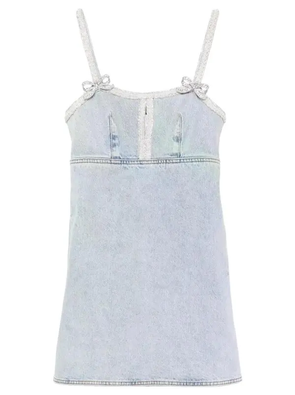 SELF-PORTRAIT Denim Mini Dress - Blue