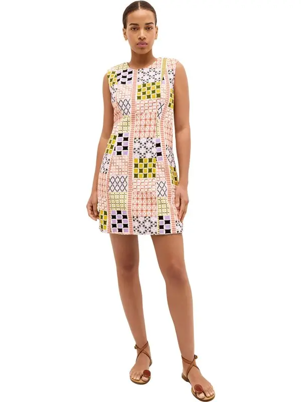 MARIE OLIVER Sabrina Geometric Embroidered Cotton Dress - Technocheck