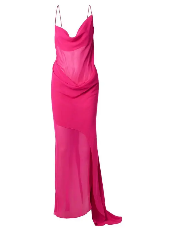 Christopher Esber Draped Silk-georgette Gown - Pink