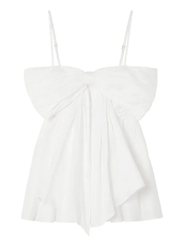 Aje Scarlett Bow-embellished Crepe Peplum Top - Ivory