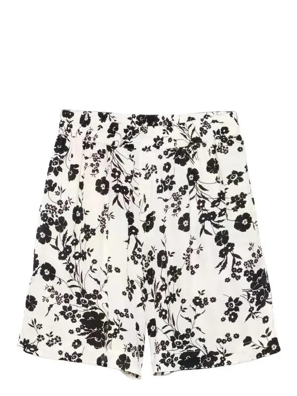 LANEUS Floral-print Shorts - Neutrals