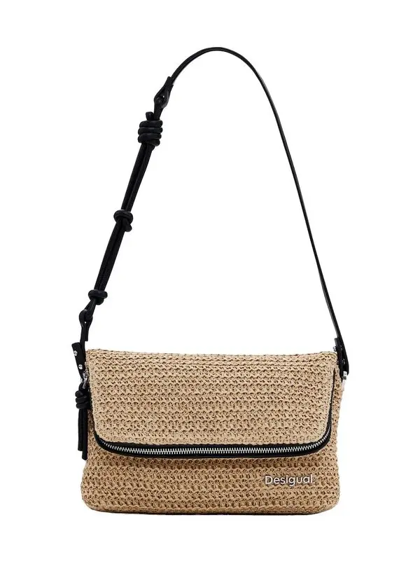 Desigual Woven Crossbody Bag - Dark Beige