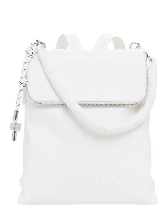 Desigual Mini Faux Leather Backpack - White