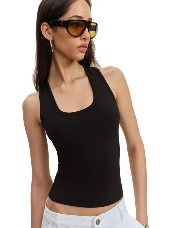 REFORMATION Archie Knit Top - Black