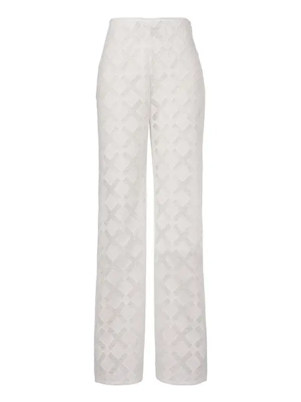 Tove Kaia Embroidered Wide-leg Pants - White