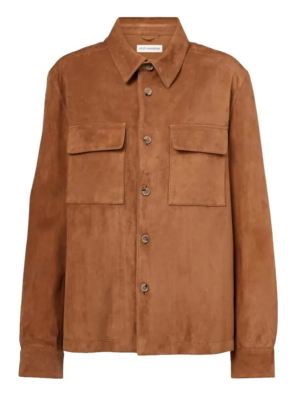Nour Hammour Jude Suede Shirt - Brown