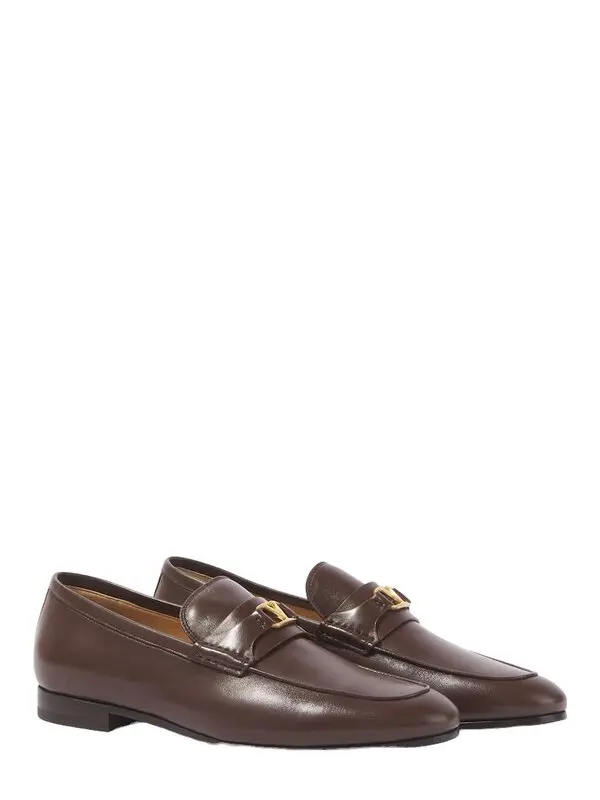 Valentino Garavani Vlogo Leather Loafers - Brown