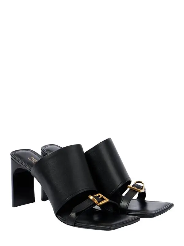 Balenciaga Bel Air 80 Leather Sandals - Black