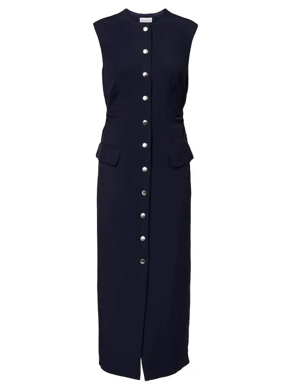 Dries Van Noten Gabardine Midi Dress - Blue
