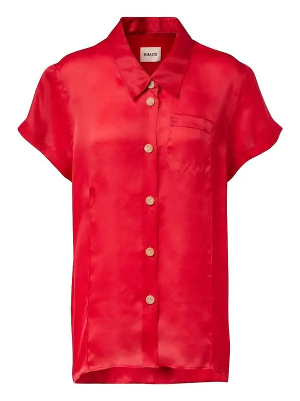 Khaite Keefe Silk Organza Shirt - Red