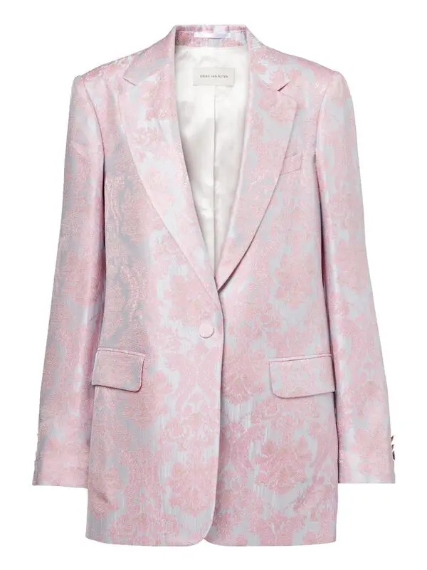 Dries Van Noten Floral Jacquard Blazer - Pink