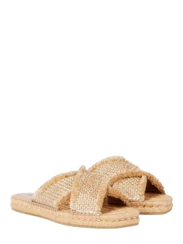 JIMMY CHOO Aciel Espadrille Slides - Neutrals