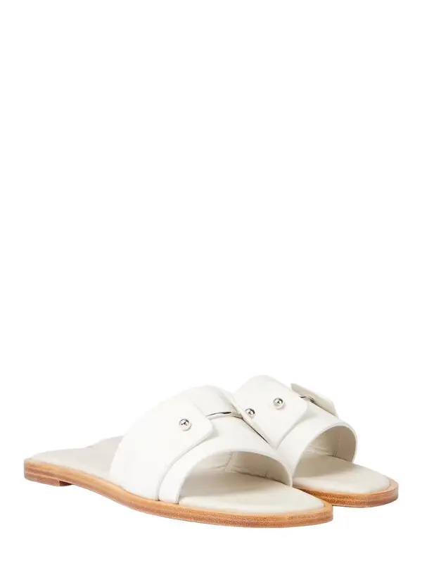 CHRISTIAN LOUBOUTIN Chambelimule Leather Slides - White