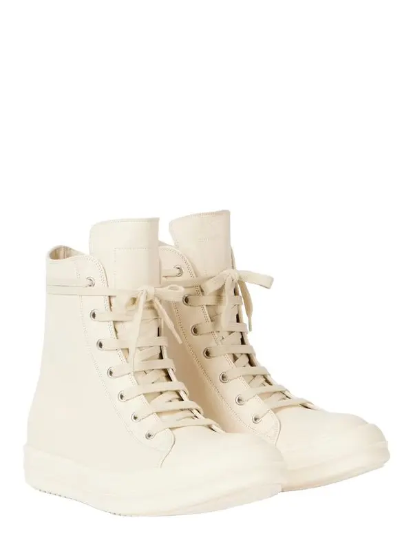 Rick Owens Leather Sneakers - White
