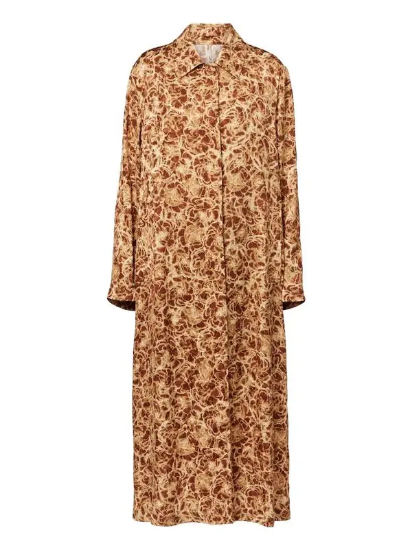 Dries Van Noten Leopard-print Coat - Brown