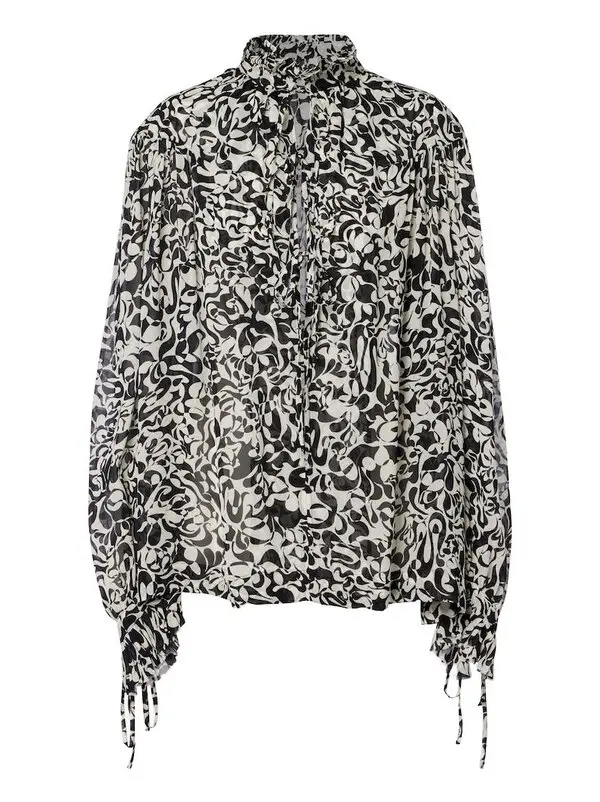Dries Van Noten Printed Blouse - Black