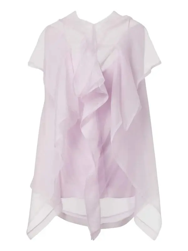 Khaite Santana Ruffled Silk Organza Top - Purple