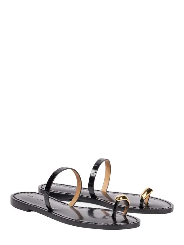 AMANU Kibera Embellished Leather Sandals - Black