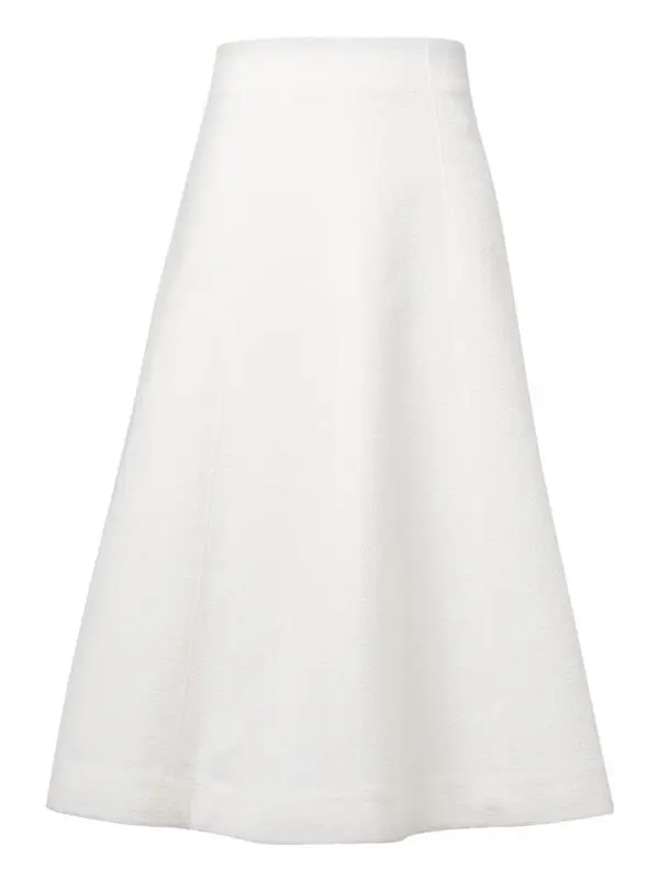 Veronica Beard Fellini Floral Jacquard Midi Skirt - White